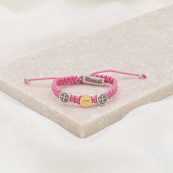 Blessing for Kids Pink Benedictine Blessing Bracelet - Modern Catholic ...