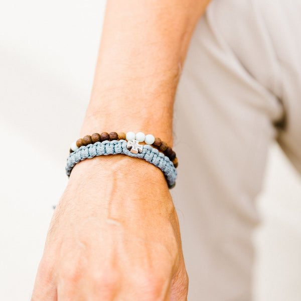 Divine Grace Cross Bracelets - Wooden Bead Bracelet for Him – My Saint ...