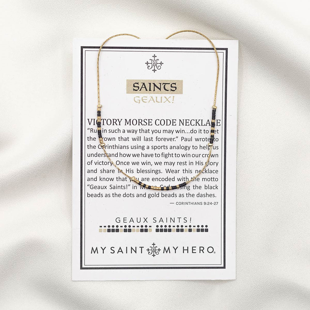 Saints Geaux! Morse Code Necklace - Necklaces - My Saint My Hero